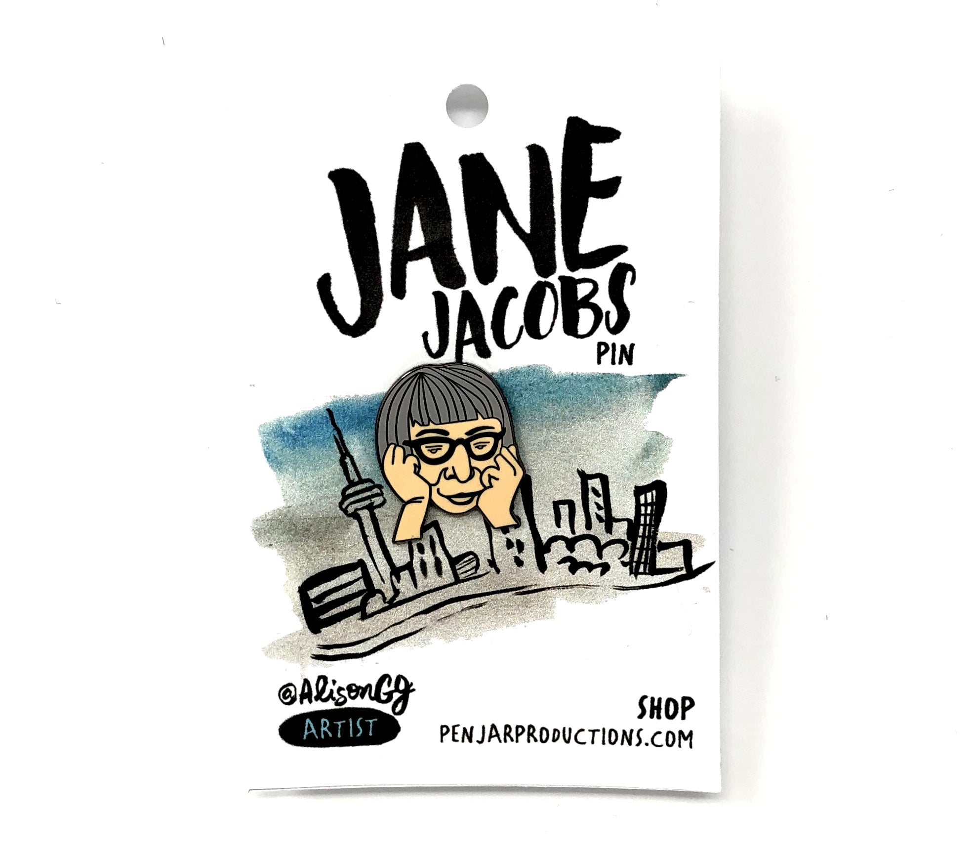 Jane Jacobs Enamel Pin – Pen Jar Productions